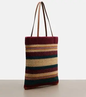 Miu Miu Woven Raffia-effect Shopper - Multicoloured