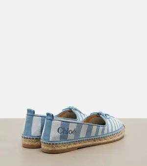 Chloé Isla Striped Canvas Espadrilles - Blue