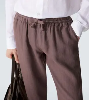 Fedeli Linen Straight Leg Trousers
