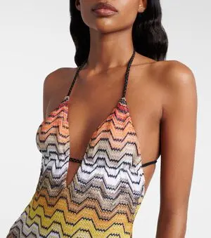 Missoni Halterneck Lame Swimsuit