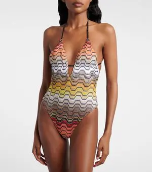 Missoni Halterneck Lame Swimsuit