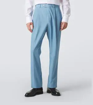 Dunhill Pleated Straight Cotton Suit Pants