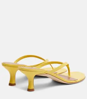 Staud Freja Leather Thong Sandals - Yellow