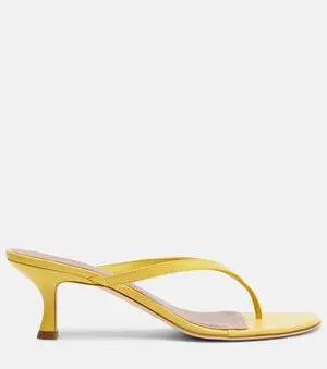 Staud Freja Leather Thong Sandals - Yellow