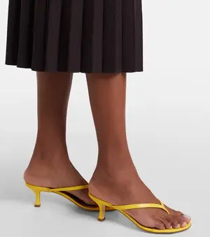 Staud Freja Leather Thong Sandals - Yellow