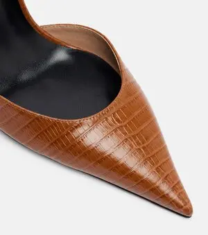 TOM FORD Vertigo Snake-effect Leather Pumps - Brown