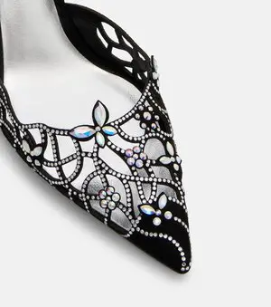 Rene Caovilla Embellished Suede Slingback Pumps