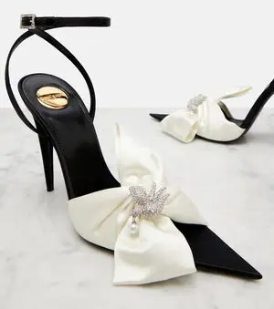 Saint Laurent Embellished Bow Sandals