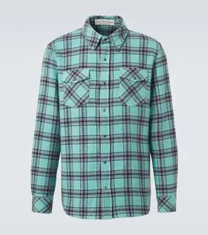 GOD'S TRUE CASHMERE Plaid Cashmere Shirt With Amethyst