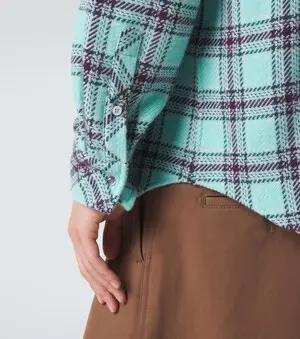GOD'S TRUE CASHMERE Plaid Cashmere Shirt With Amethyst
