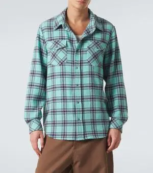 GOD'S TRUE CASHMERE Plaid Cashmere Shirt With Amethyst