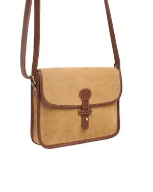 CELTIC & CO. Suede Cross Body Bag With Stud Strap