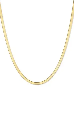 BROOK & YORK Sterling Silver 14k Plated Herringbone Chain Necklace - Gold