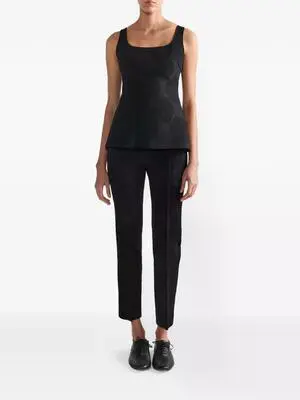 HIGH SPORT Polka Dot Square Neck Top - Black