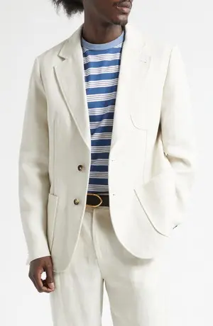 NOAH Hemp Canvas Sack Sport Coat - Ivory