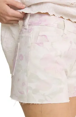 NOBODY'S CHILD Floral Print Denim Shorts