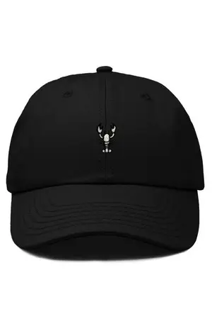 DALIX Embroidered Lobster Baseball Cap - Black