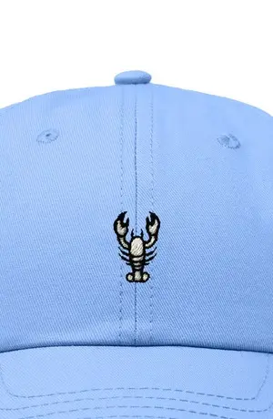 DALIX Embroidered Lobster Baseball Cap - Light Blue