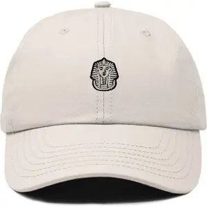 DALIX Dalix Pharaoh Embroidered Cotton Twill Baseball Cap Beige