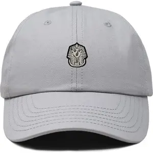 DALIX Dalix Pharaoh Embroidered Cotton Twill Baseball Cap Gray