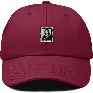 DALIX Embroidered Portrait Frame Dad Cap - Maroon