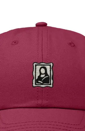 DALIX Embroidered Portrait Frame Dad Cap - Maroon