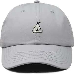 DALIX Embroidered Sailboat Dad Cap - Gray