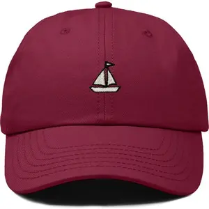DALIX Dalix Embroidered Sailboat Dad Cap Maroon