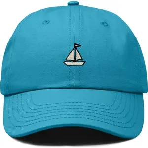 DALIX Embroidered Sailboat Dad Cap - Teal