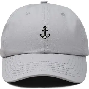 DALIX Embroidered Anchor Cap - Gray