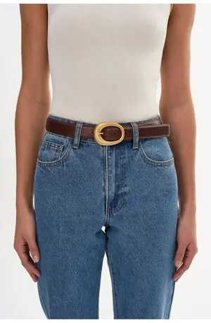 LAMARQUE Doha Leather Belt - Brown