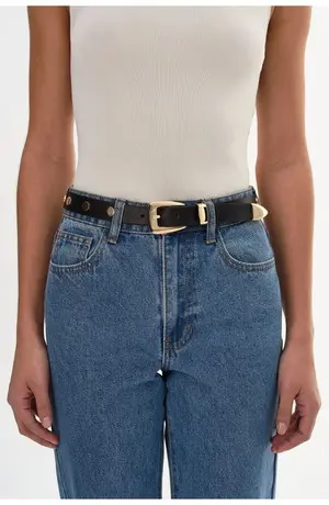 LAMARQUE Hamptons Leather Belt - Black