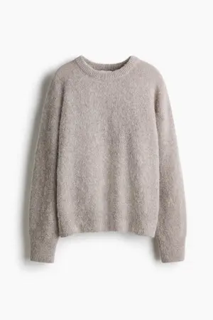 H&m Oversized Alpaca-blend Jumper - Light Taupe Melange