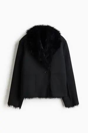 H&m Double-faced Jacket With Shawl Collar