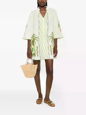 Verandah Foliage" V-neck Mini Dress