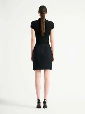 Balmain Belted Grain De Poudre Mini Skirt
