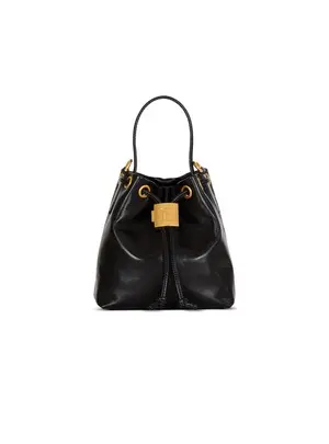 Balmain Mini Pulse Bucket Bag In Smooth Leather - Black