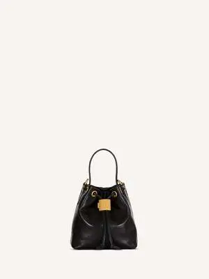 Balmain Mini Pulse Bucket Bag In Smooth Leather - Black