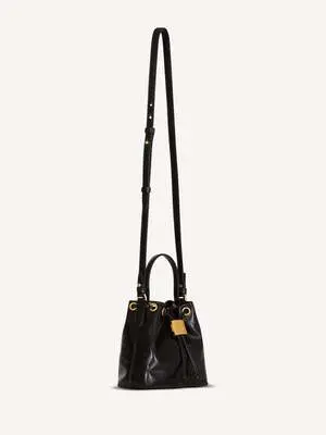 Balmain Mini Pulse Bucket Bag In Smooth Leather - Black