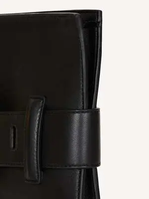 Balmain Anthem Clutch In Smooth Lambskin Leather - Black