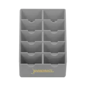 BARBERMATE Clipper Blade Organizer Rack - Silver