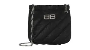 Balenciaga Quilted Tote Bag With Chain Strap - Black