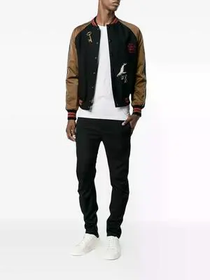 LANVIN Patch Appliqué Varsity Bomber Jacket - Blue