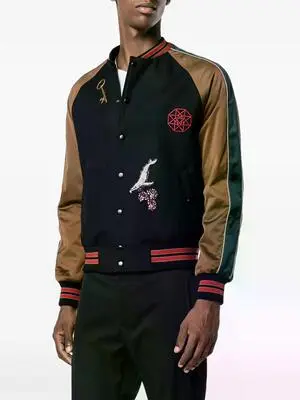 LANVIN Patch Appliqué Varsity Bomber Jacket