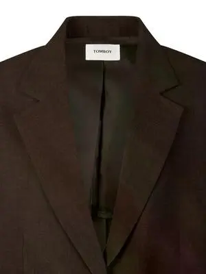 STUDIO TOMBOY Oversized Notched Lapel Short Sleeve Jacket
