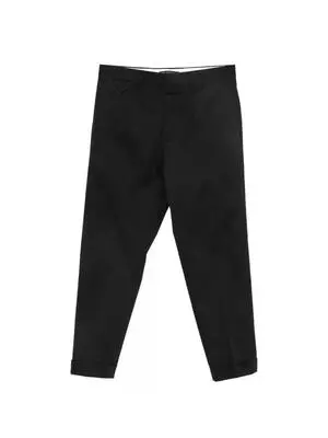 LOW BRAND Cooper T1.7 Pressed-crease Turn-up Trousers - Black