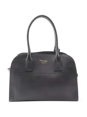 Prada Soft Grained Tote Bag - Black