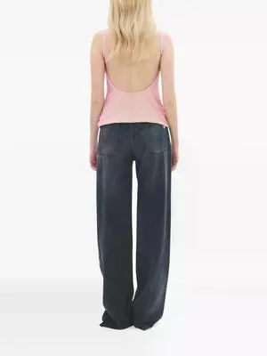 AREA Crystal Embellished Spaghetti Strap Top