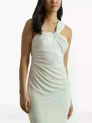 Ralph Lauren One-shoulder Midi Dress With Twist-front Accent