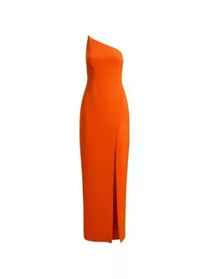 Ralph Lauren One-shoulder Slit Maxi Gown